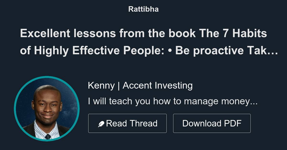 Excellent lessons from the book The 7 Habits of Highly Effective People ...