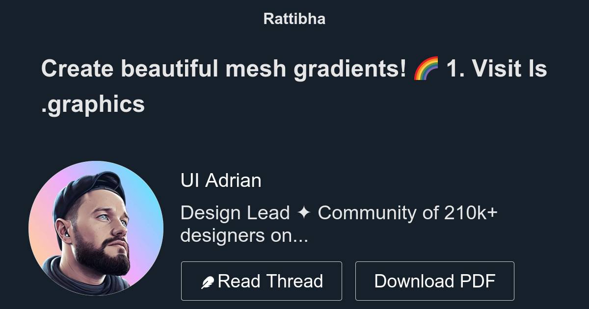 Create beautiful mesh gradients! 🌈 - Thread from UI Adrian @uiuxadrian ...