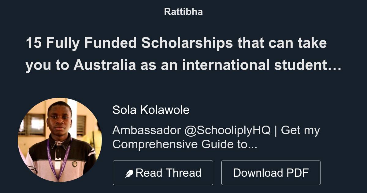15 Fully Funded Scholarships that can take you to Australia as an international student (Some of ...