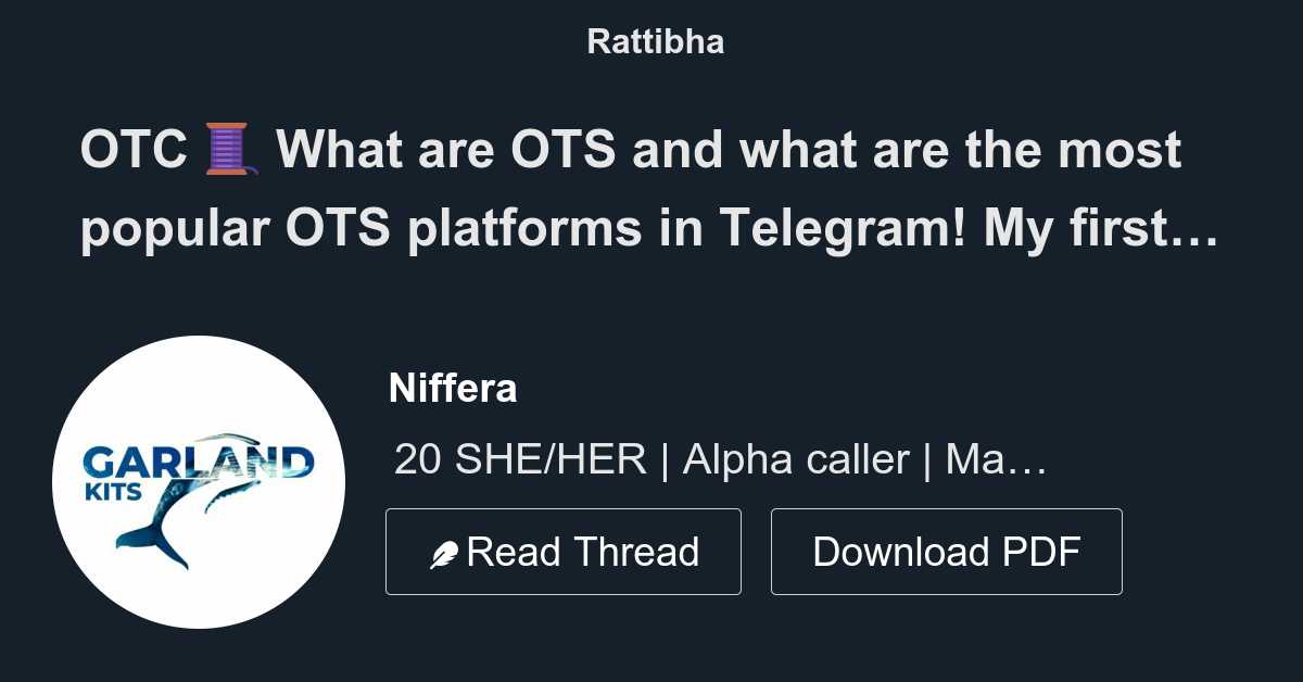OTC 🧵 What are OTS and what are the most popular OTS platforms in ...
