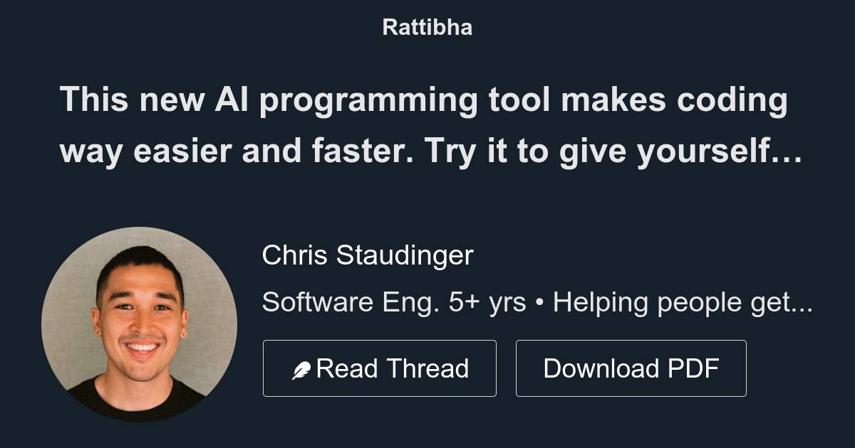 This new AI programming tool makes coding way easier and faster. Try it to give yourself coding ...