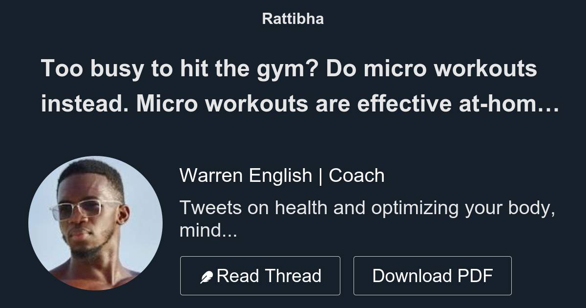 Too busy to hit the gym? Do micro workouts instead. Micro workouts are ...