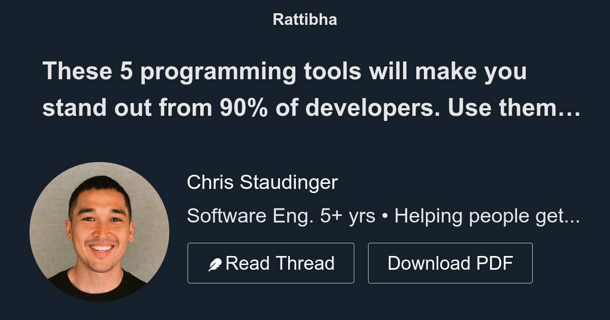 These 5 programming tools will make you stand out from 90% of developers. Use them to be a ...