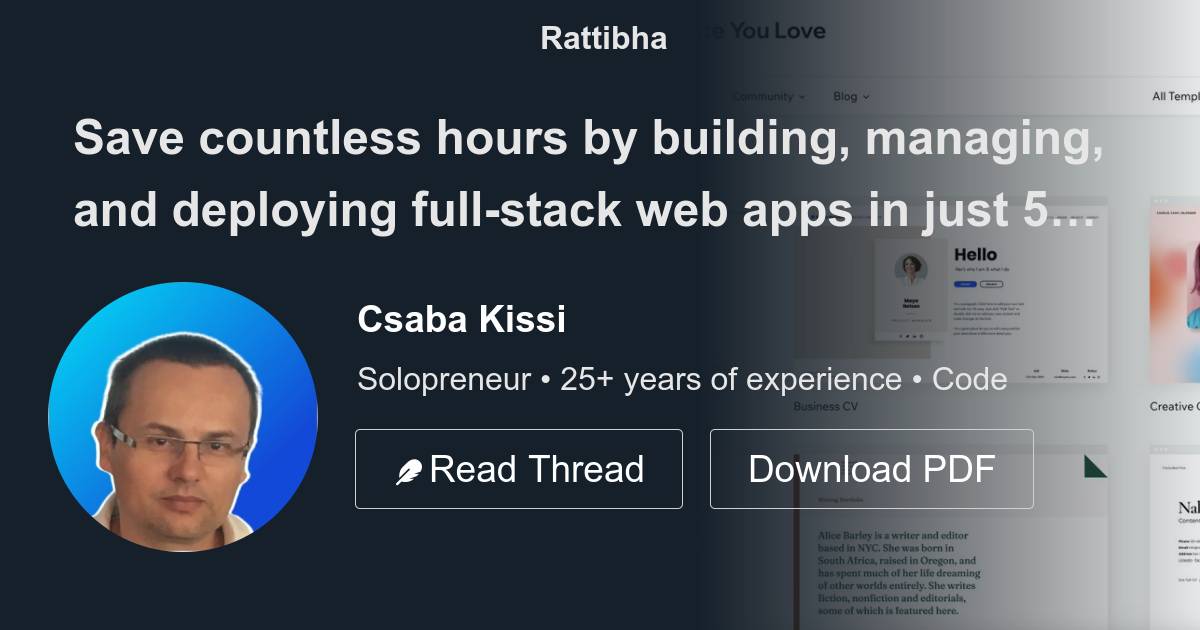 Save countless hours by building, managing, and deploying full-stack web apps in just 5 simple ...