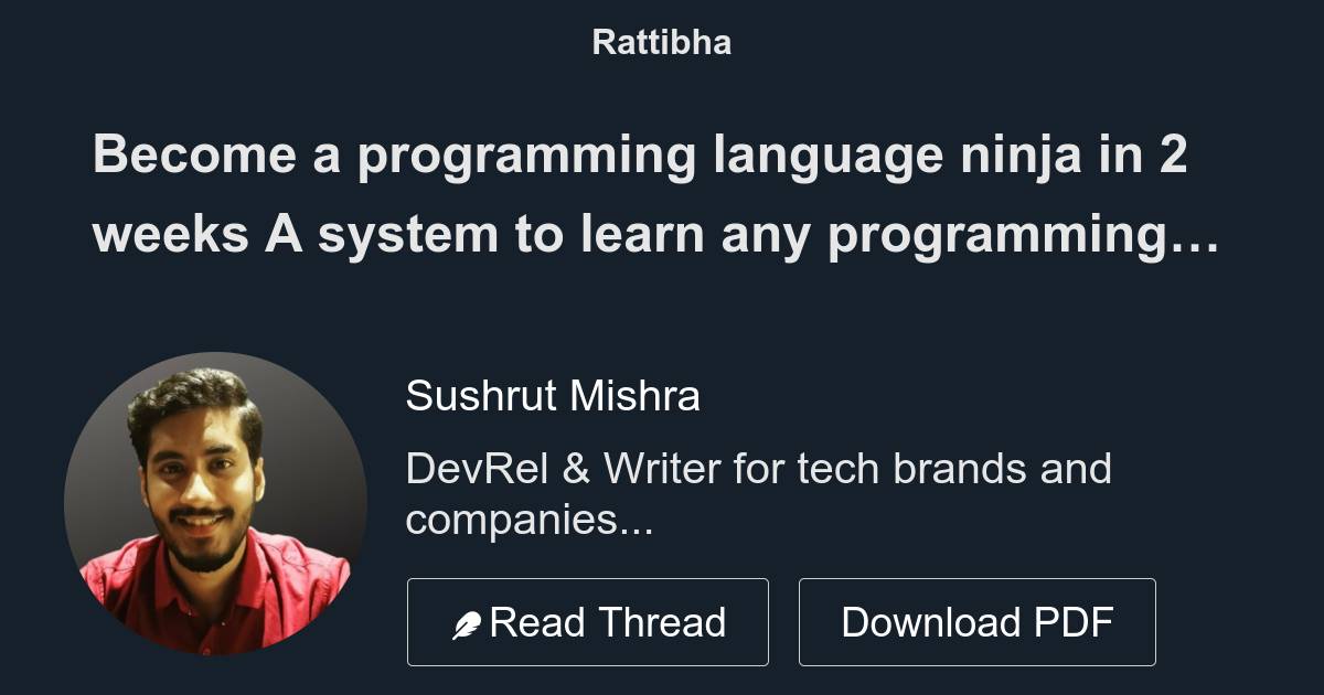 Become a programming language ninja in 2 weeks A system to learn any ...
