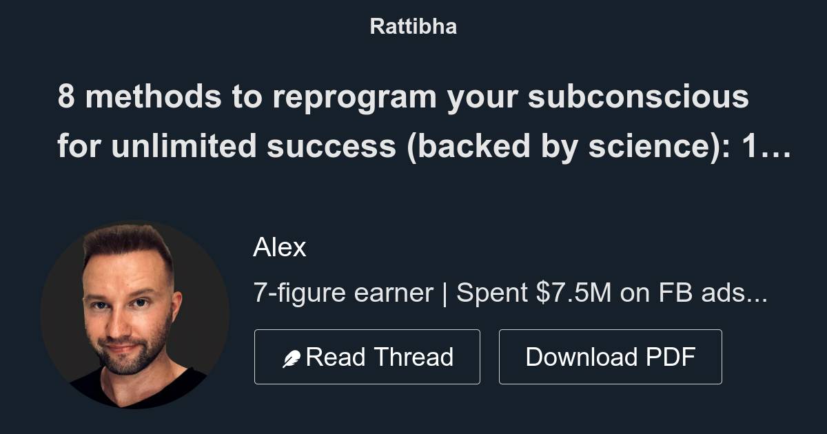 8 methods to reprogram your subconscious for unlimited success (backed ...