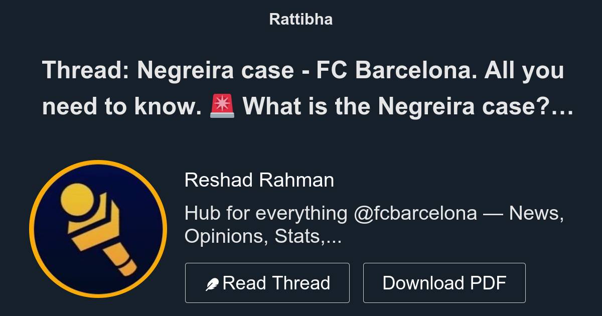 Thread: Negreira case - FC Barcelona. All you need to know. - المسلسل ...