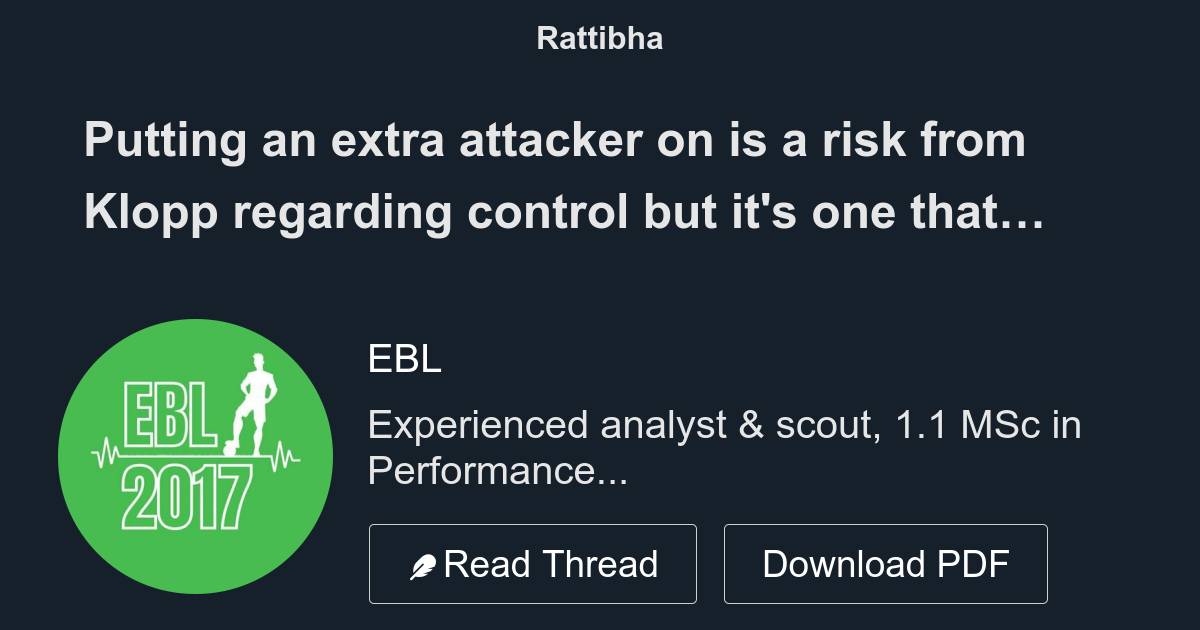 Putting an extra attacker on is a risk from Klopp regarding control but ...