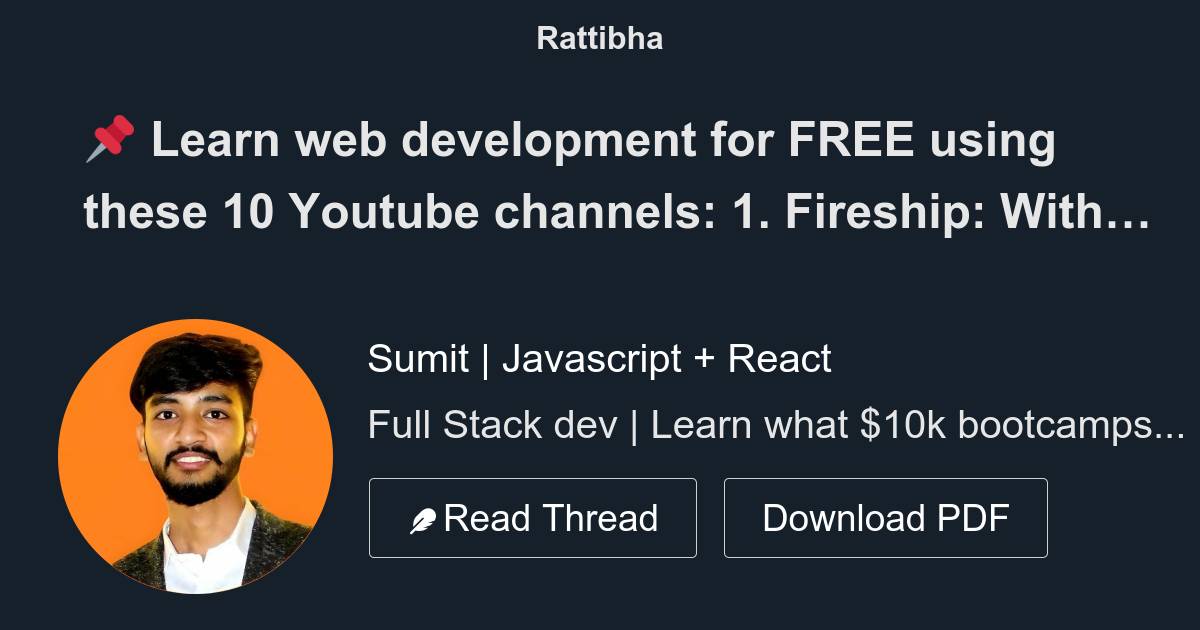 📌 Learn web development for FREE using these 10 Youtube channels ...