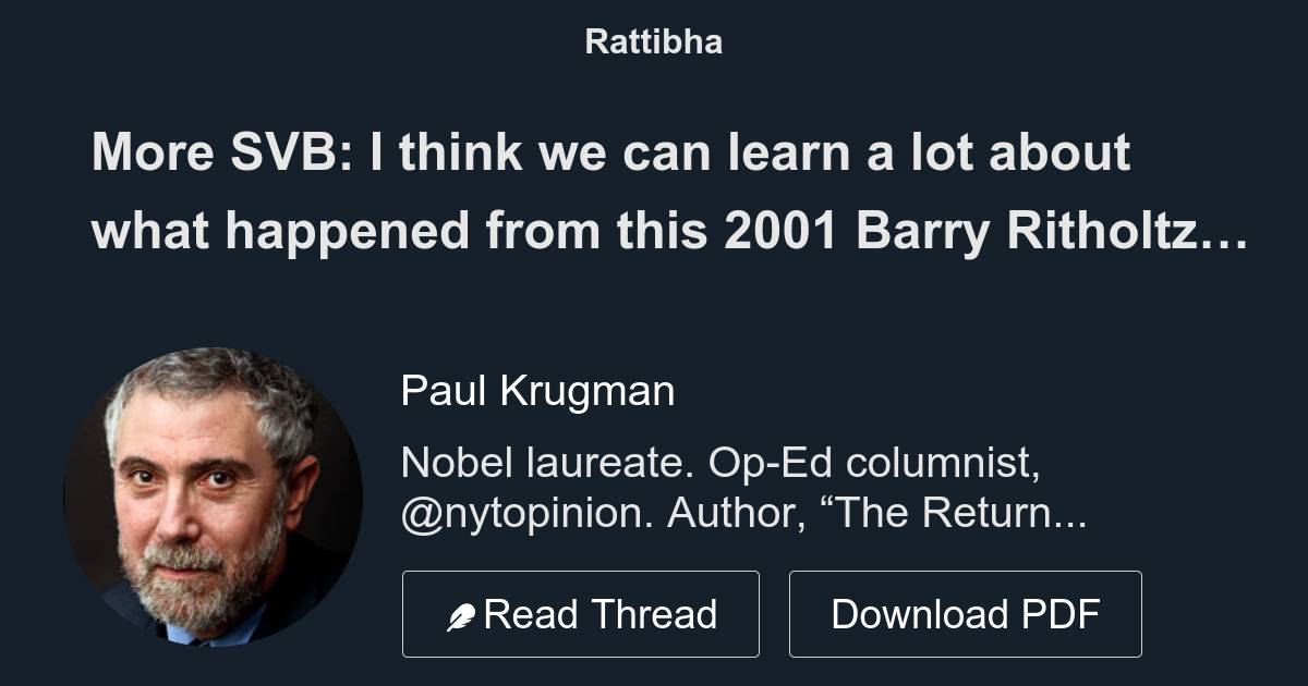 More SVB: I think we can learn a lot about what happened from this 2001 ...