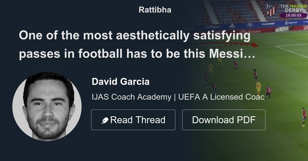 One of the most aesthetically satisfying passes in football has to be ...