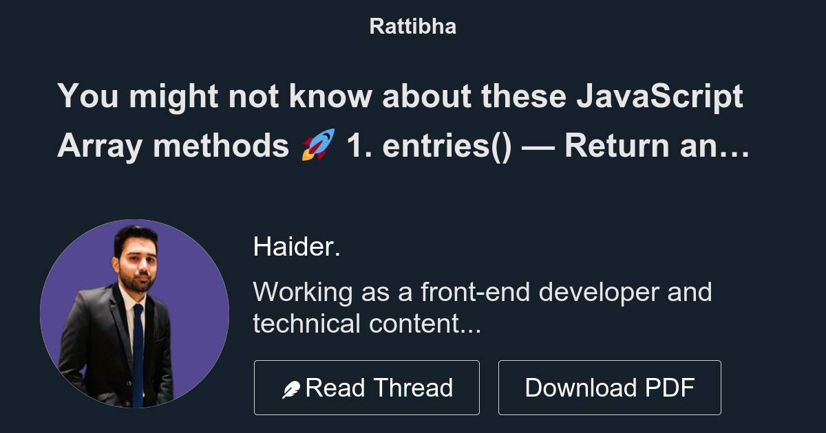 You Might Not Know About These Javascript Array Methods 🚀 المسلسل من Haider Slowdeveloper