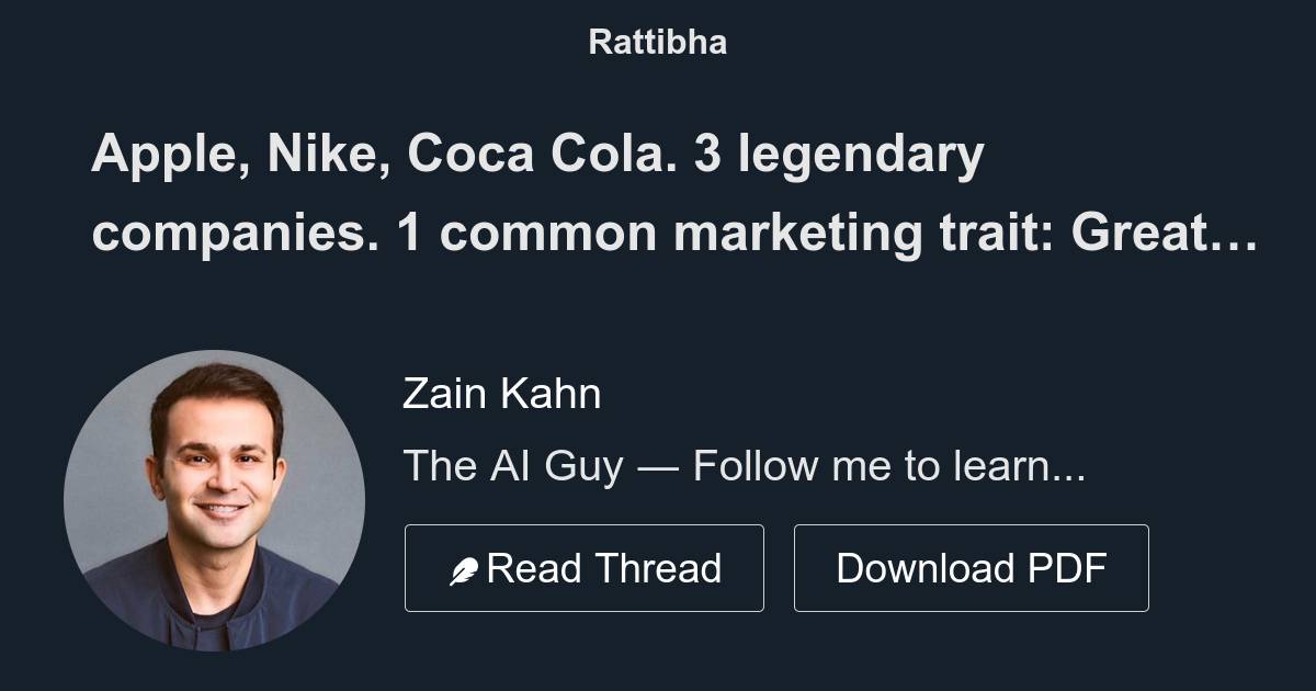 Apple, Nike, Coca Cola. 3 legendary companies. 1 common marketing trait ...