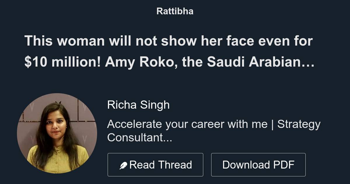 This woman will not show her face even for $10 million! Amy Roko, the ...