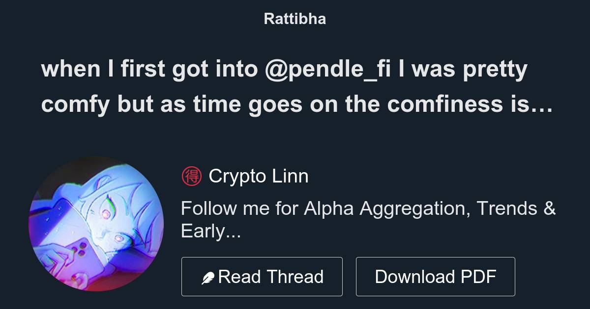 when I first got into @pendle_fi I was pretty comfy but as time goes on ...