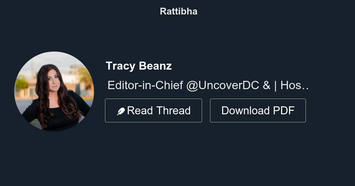 - Thread from Tracy Beanz @tracybeanz - Rattibha