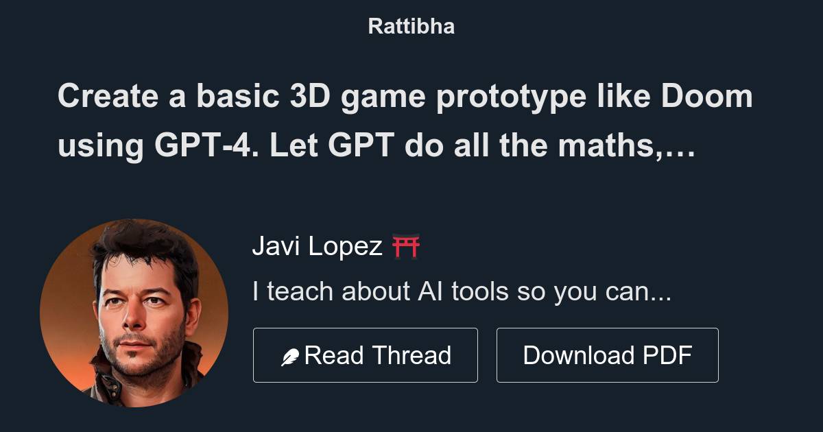 Create a basic 3D game prototype like Doom using GPT-4. Let GPT do all ...
