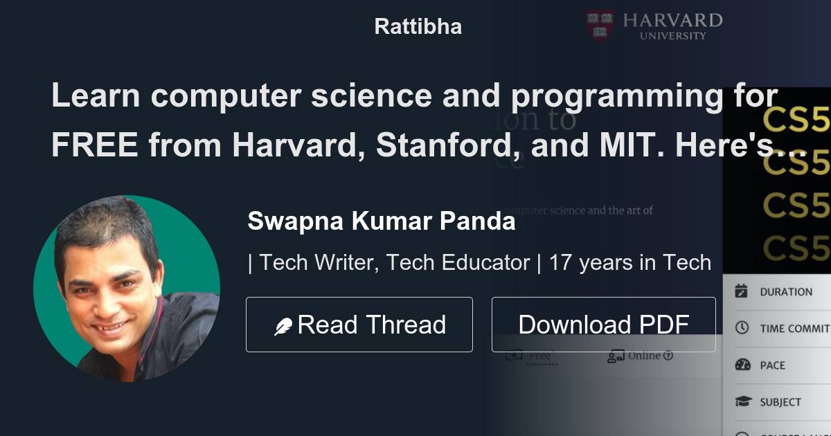 Learn computer science and programming for FREE from Harvard, Stanford ...