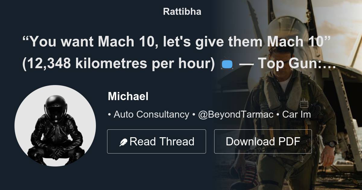 “You want Mach 10, let's give them Mach 10” (12,348 kilometres per hour ...