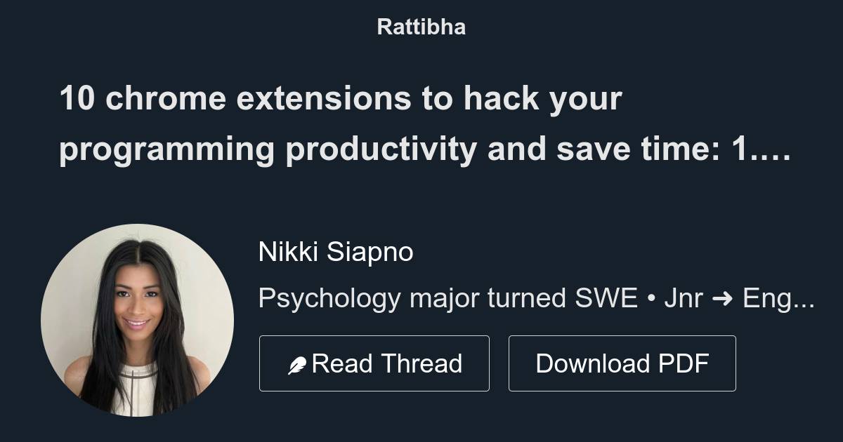 10 chrome extensions to hack your programming productivity and save time: - المسلسل من Nikki ...