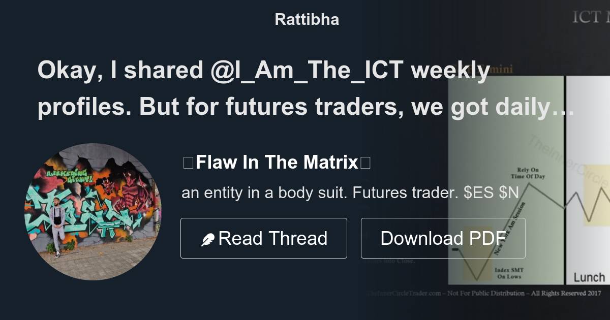 Okay, I shared @I_Am_The_ICT weekly profiles. But for futures traders ...