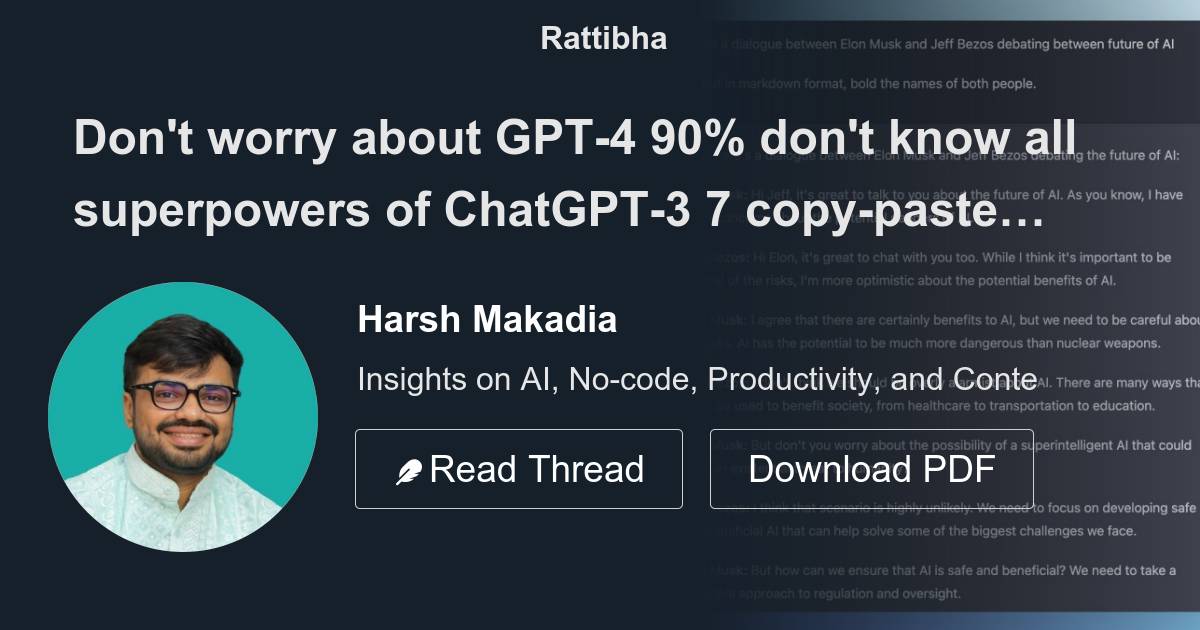 Don't worry about GPT-4 90% don't know all superpowers of ChatGPT-3 7 copy-paste prompts you ...