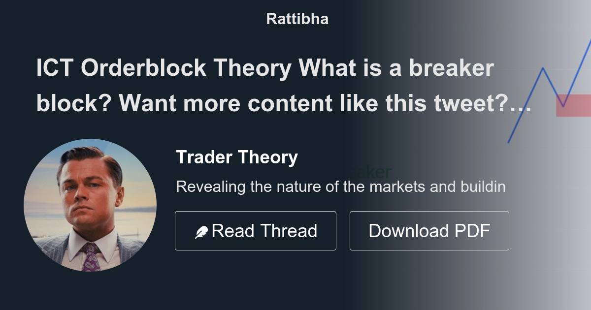 ICT Orderblock Theory What is a breaker block? - Thread from Trader Theory @Trader_Theory - Rattibha