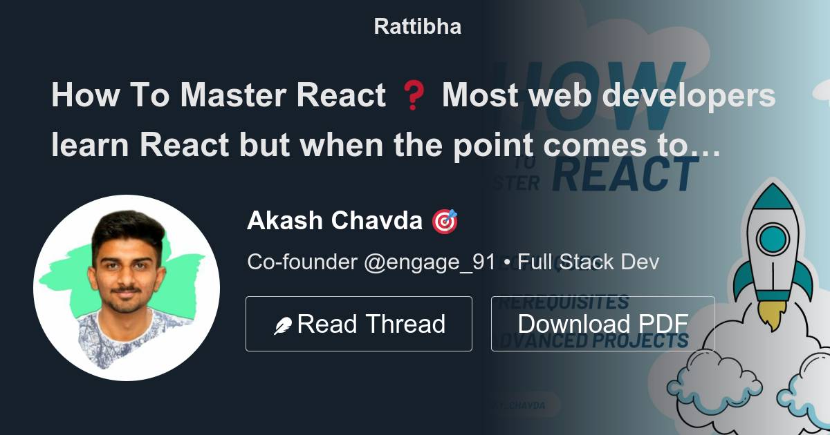 How To Master React - المسلسل من Akash Chavda 🎯 @sky_chavda - رتبها