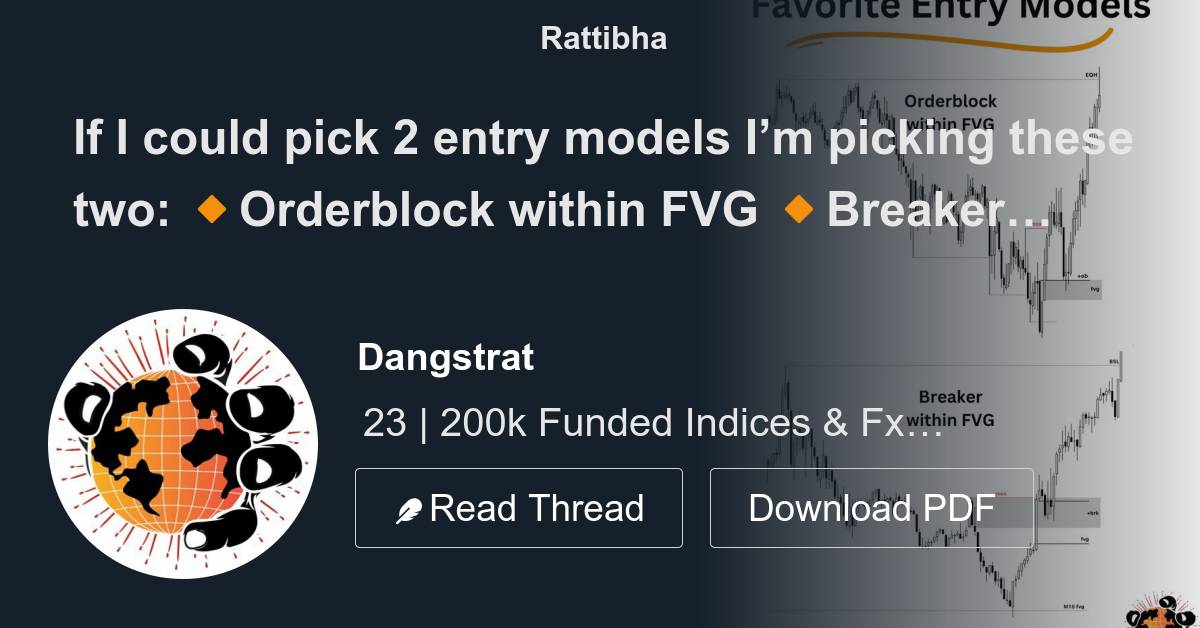 If I could pick 2 entry models I’m picking these two: 🔸Orderblock ...