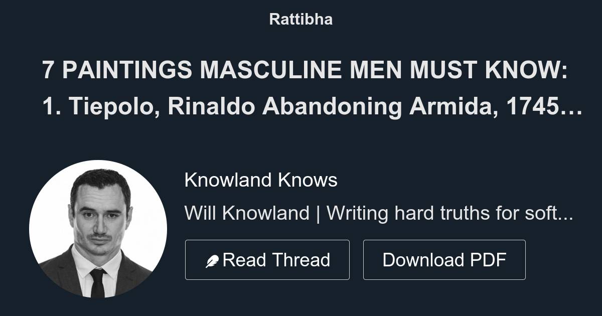 7 PAINTINGS MASCULINE MEN MUST KNOW: 1. Tiepolo, Rinaldo Abandoning ...