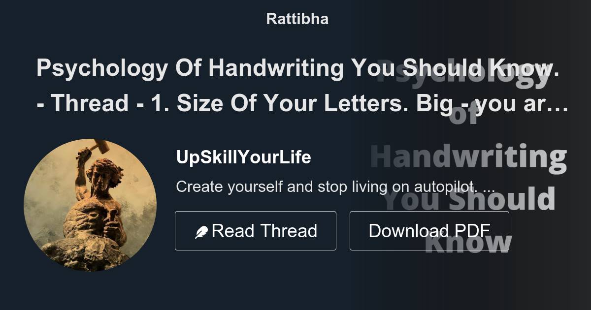 Psychology Of Handwriting You Should Know. - Thread - - Thread from ...