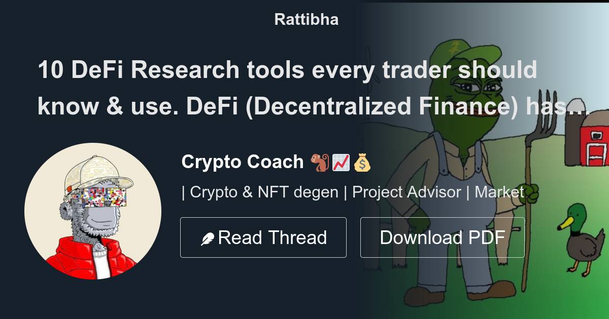 10 DeFi Research tools every trader should know & use. DeFi ...