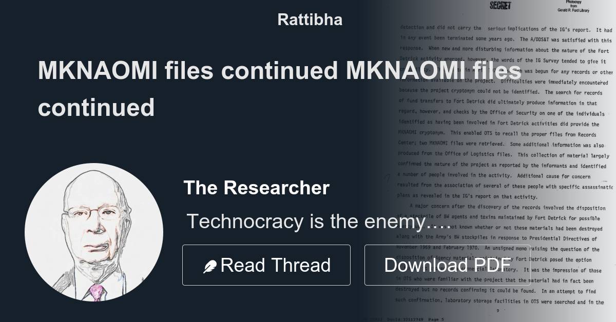 MKNAOMI files continued - Thread from The Researcher @listen_2learn ...