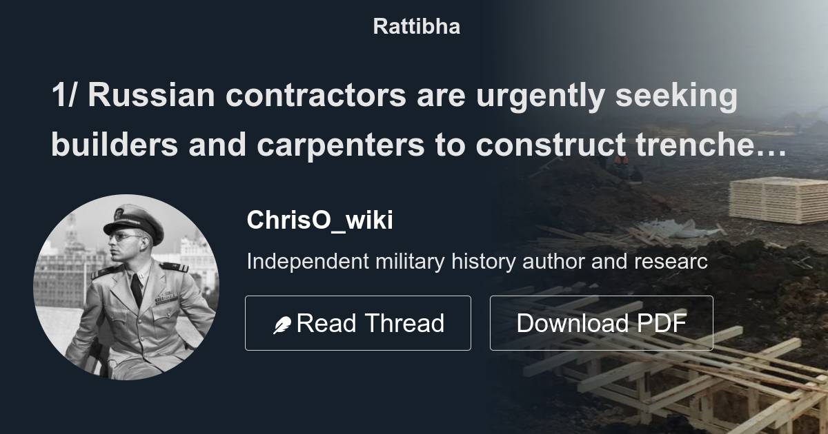 1/ Russian contractors are urgently seeking builders and carpenters to ...