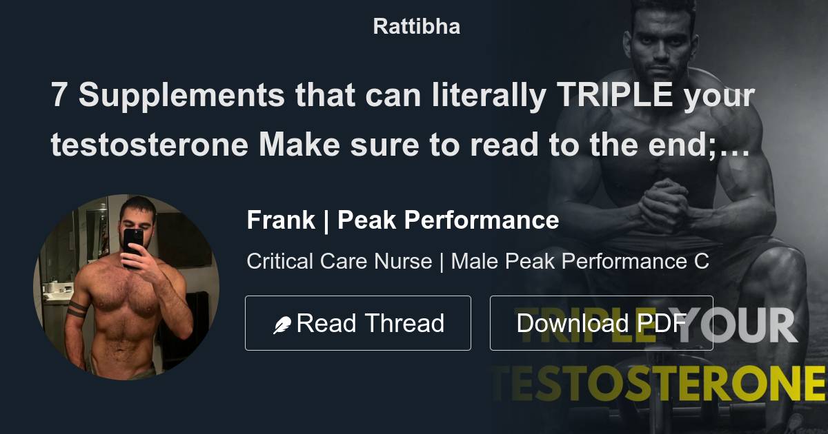 7 Supplements that can literally TRIPLE your testosterone Make sure to ...