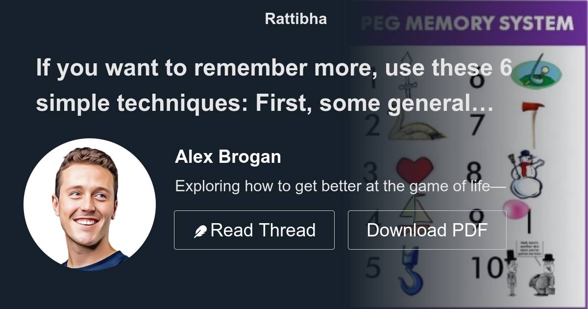 If you want to remember more, use these 6 simple techniques: - المسلسل ...