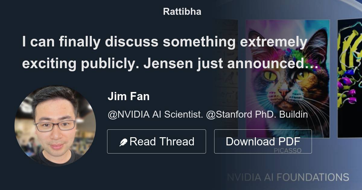 I can finally discuss something extremely exciting publicly. Jensen ...