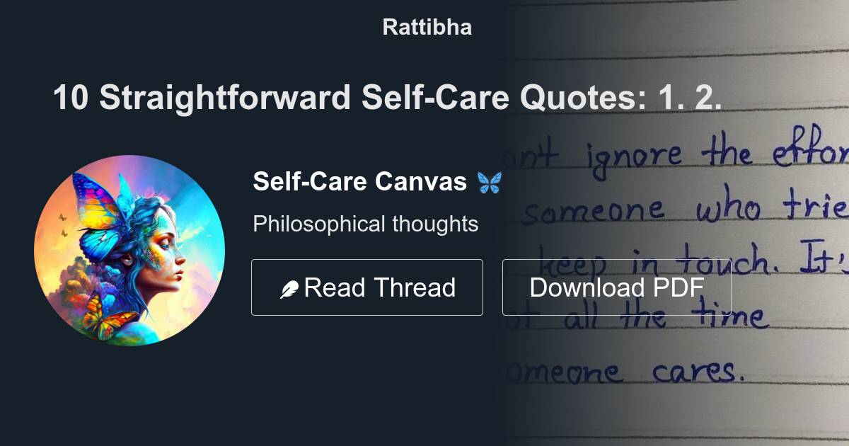10 Straightforward Self-Care Quotes: 1. - المسلسل من Self-Care Canvas 🦋 ...