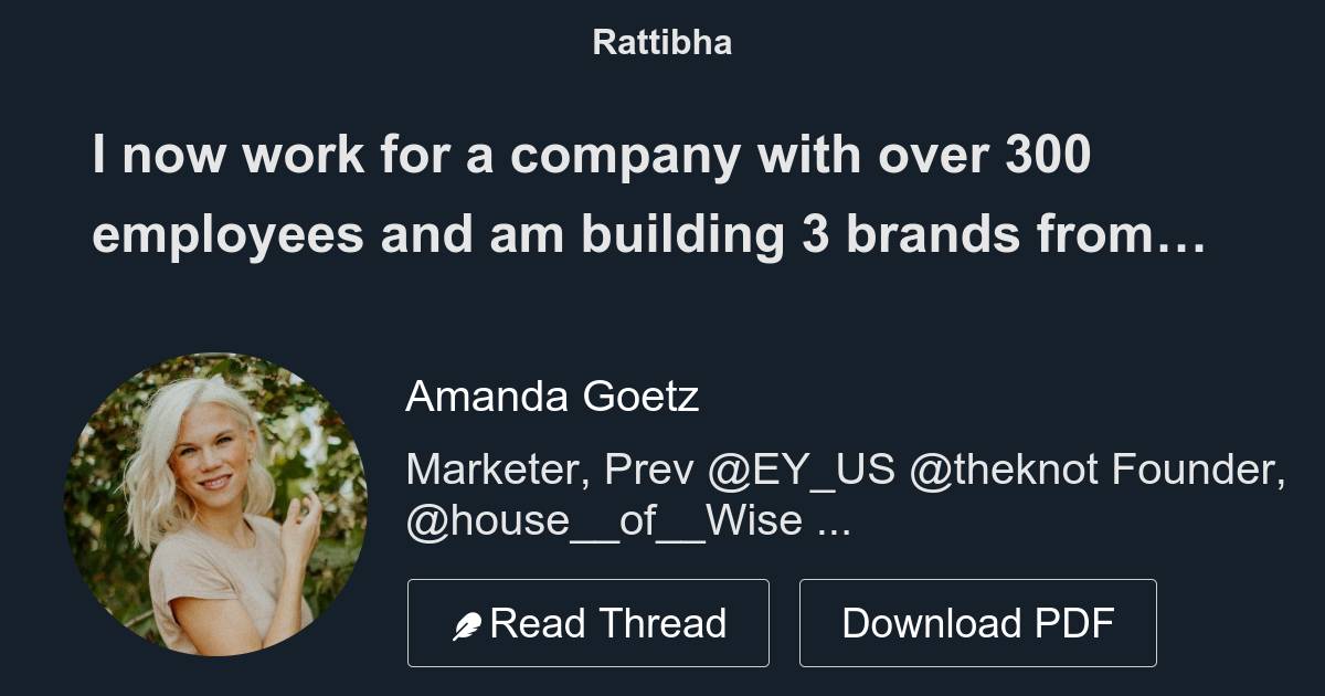 I now work for a company with over 300 employees and am building 3 ...