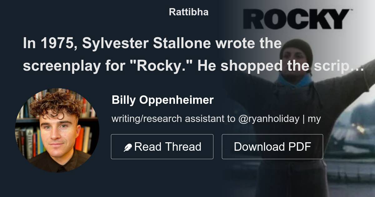 In 1975, Sylvester Stallone wrote the screenplay for "Rocky." He ...