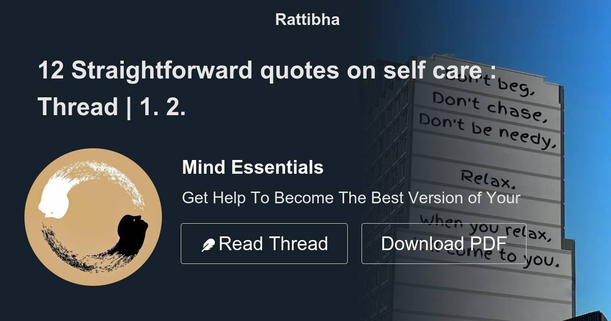 12 Straightforward quotes on self care : Thread | 1. - المسلسل من Mind ...