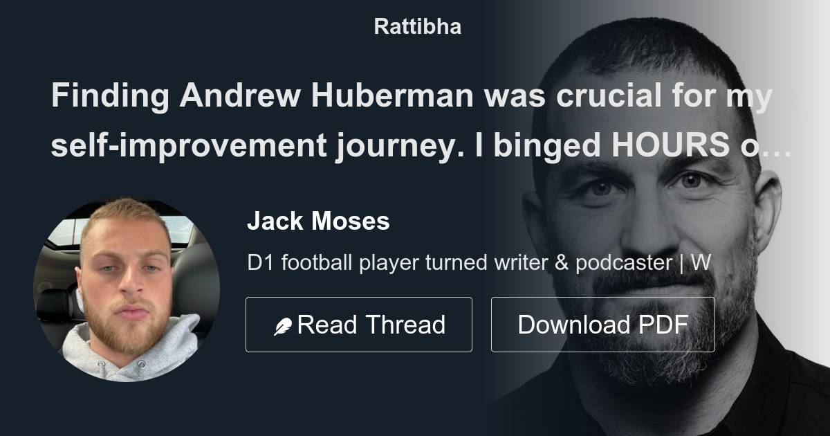 Finding Andrew Huberman was crucial for my self-improvement journey. I binged HOURS of his ...