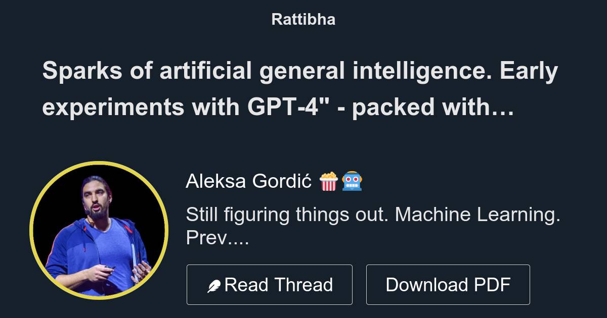 Sparks of artificial general intelligence. Early experiments with GPT-4 ...