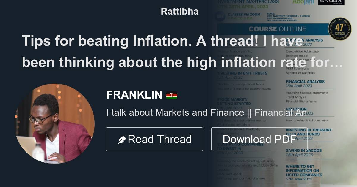 Tips for beating Inflation. A thread! I have been thinking about the ...