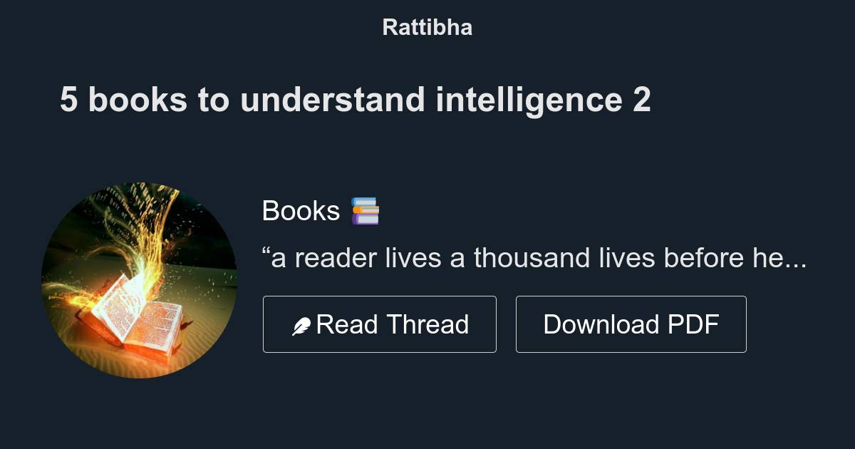 5 books to understand intelligence - المسلسل من Books 📚 @bookpill - رتبها