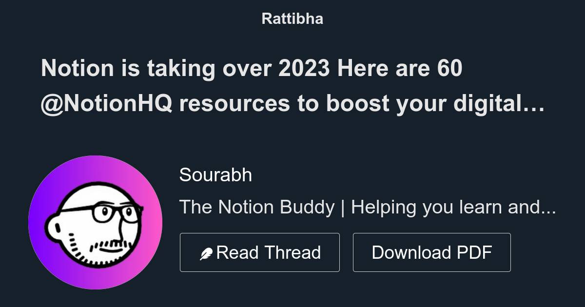 Notion is taking over 2023 Here are 60 @NotionHQ resources to boost ...