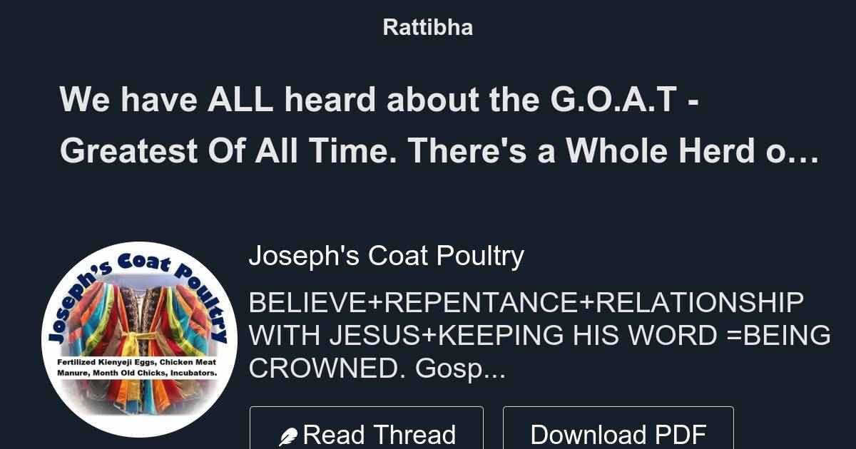 We have ALL heard about the G.O.A.T - Greatest Of All Time. There's a ...