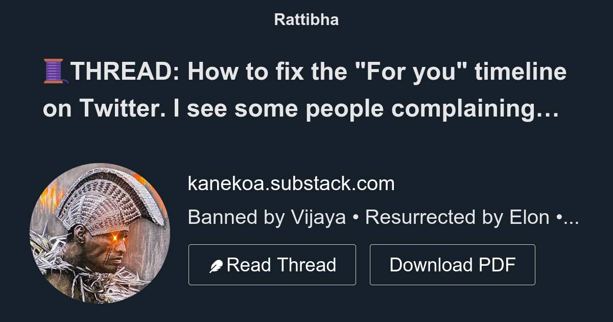🧵THREAD: How to fix the "For you" timeline on Twitter. I see some people complaining that they ...