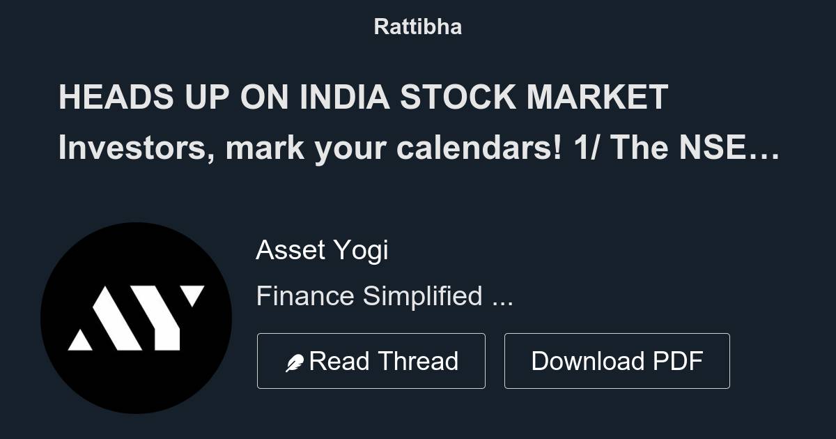 HEADS UP ON INDIA STOCK MARKET Investors, mark your calendars! 1/ The NSE semi-annual index ...