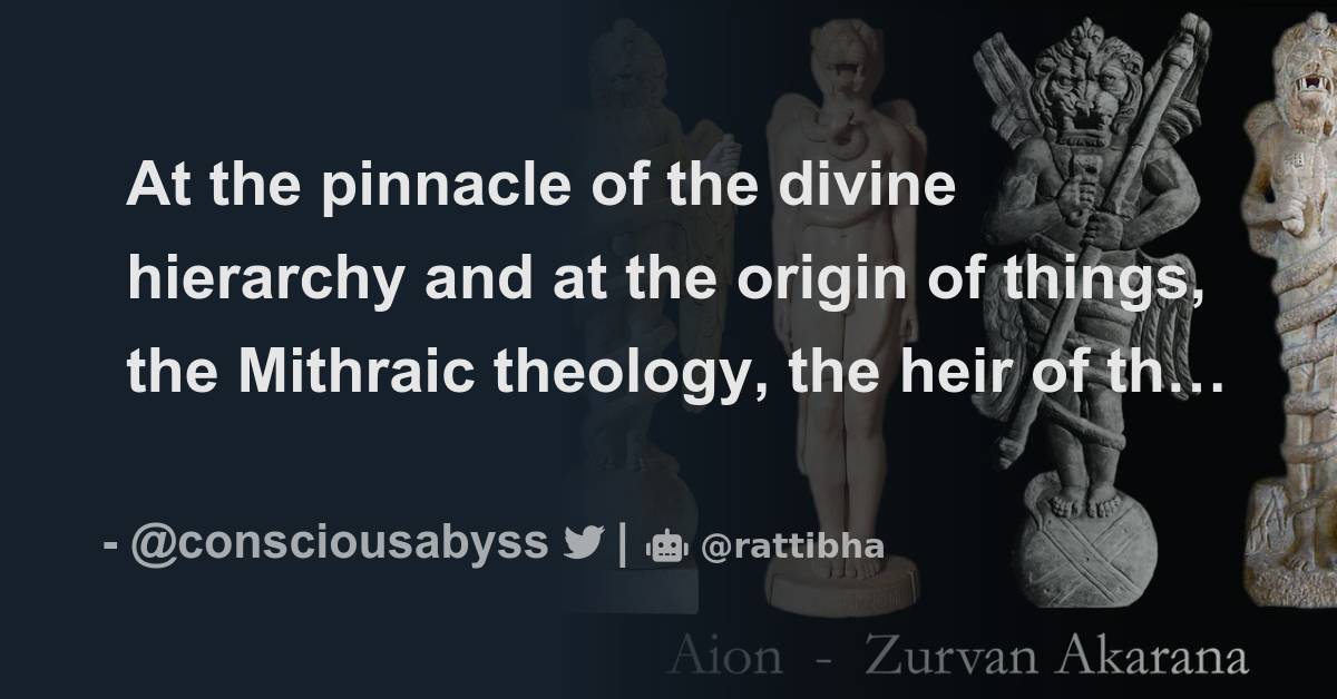 At the pinnacle of the divine hierarchy and at the origin of things ...